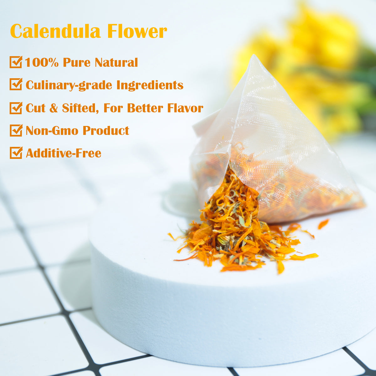 TEARELAE - Premium Calendula Flowers Tea Bags - 1.5g x 40 Count - Nat ...